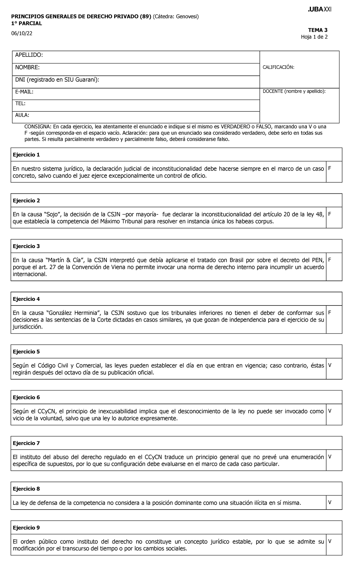 PGDP 2C 2022 primer parcial TEMA 3 con clave de corrección - PRINCIPIOS ...