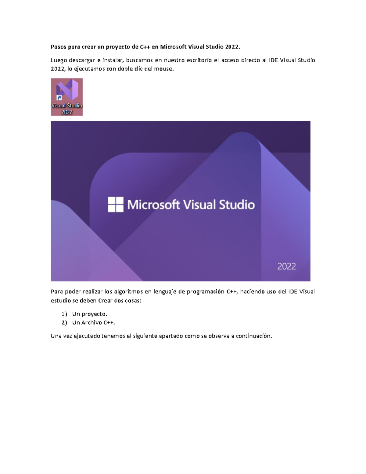 Pasos Crear Proyecto en Visual Studio 2022 - Pasos para crear un ...