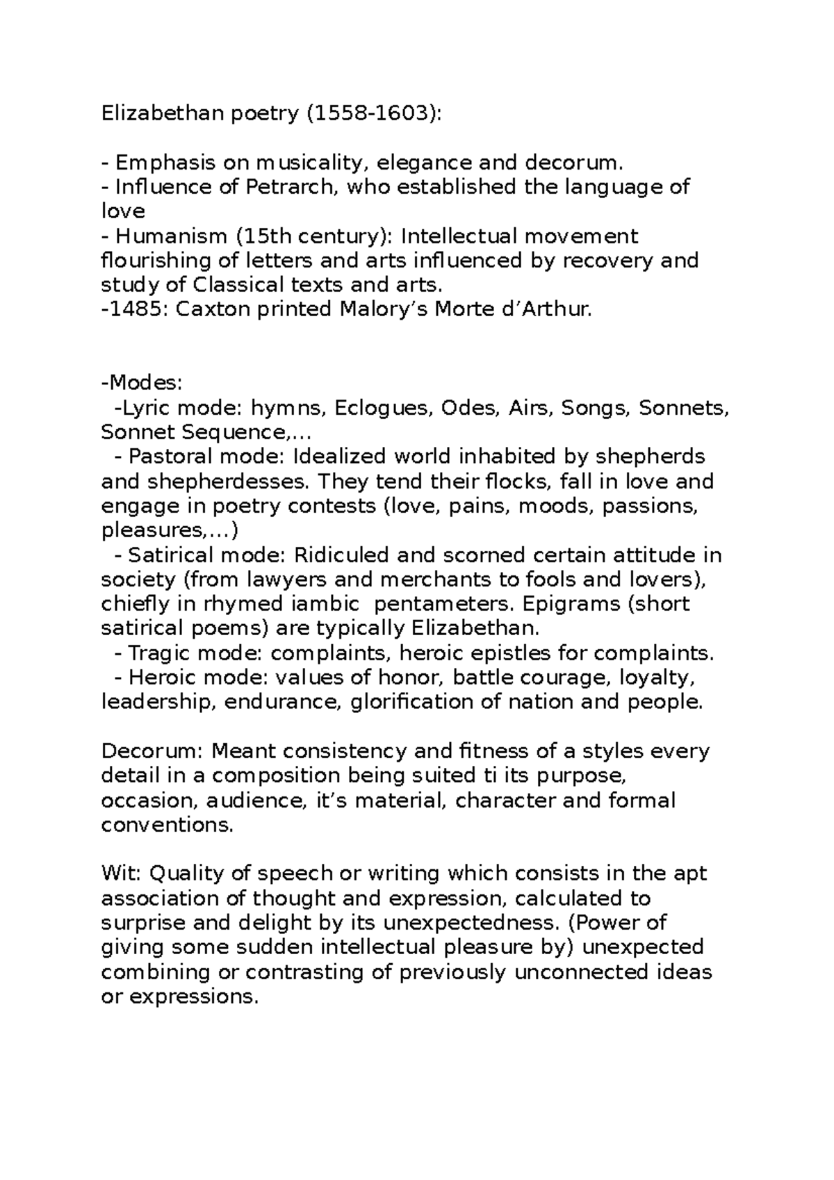 Elizabethan Poetry - Class 1 - Elizabethan poetry (1558-1603): Emphasis ...