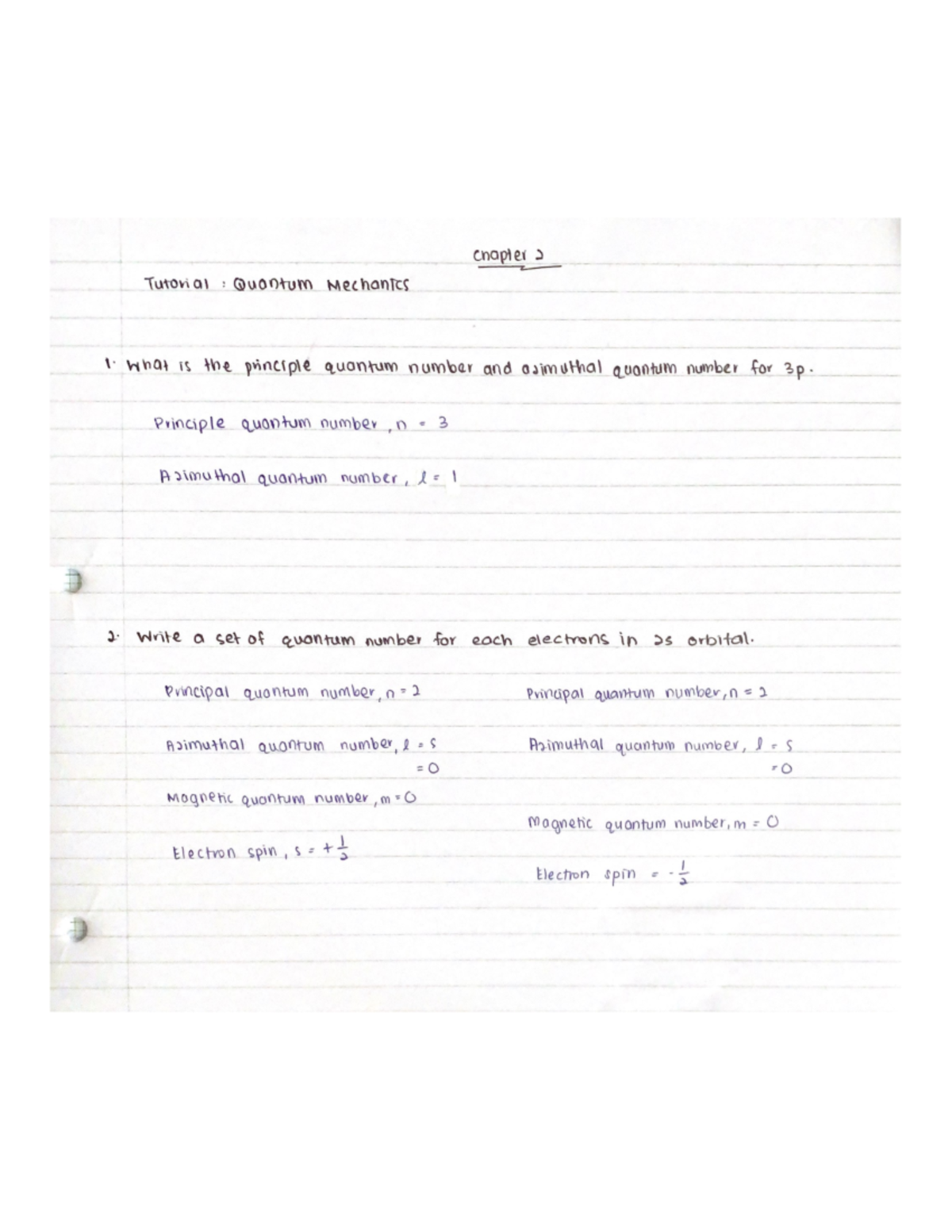 Tuto Quantum Mechanics - Mechanics 1 - chapter 2 Tutorial : Quantum ...