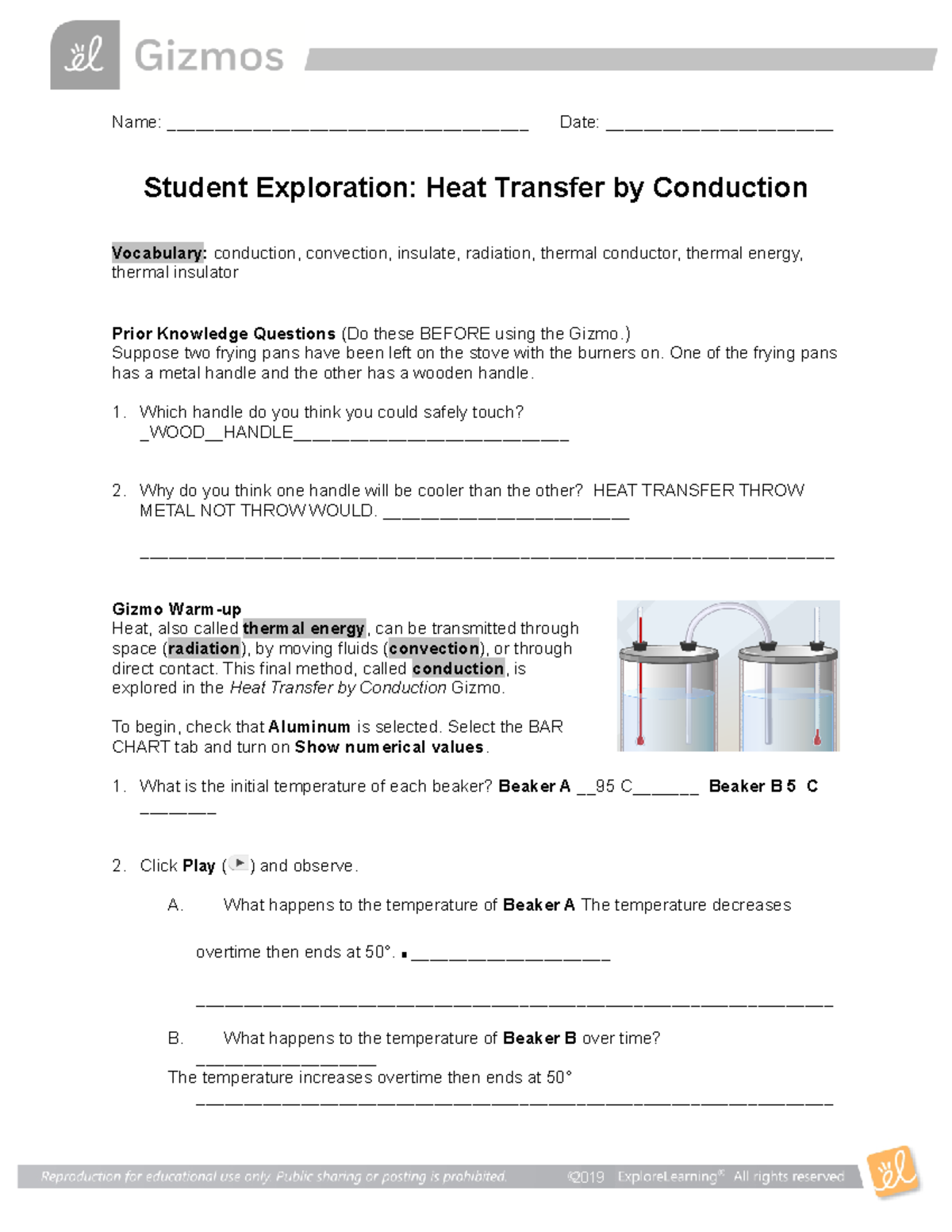 Heat Transfer Conduction SE - Name ...