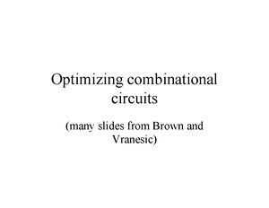Combinational building blocks - Combinational Building Blocks R. Allison (many slides from Brown ...