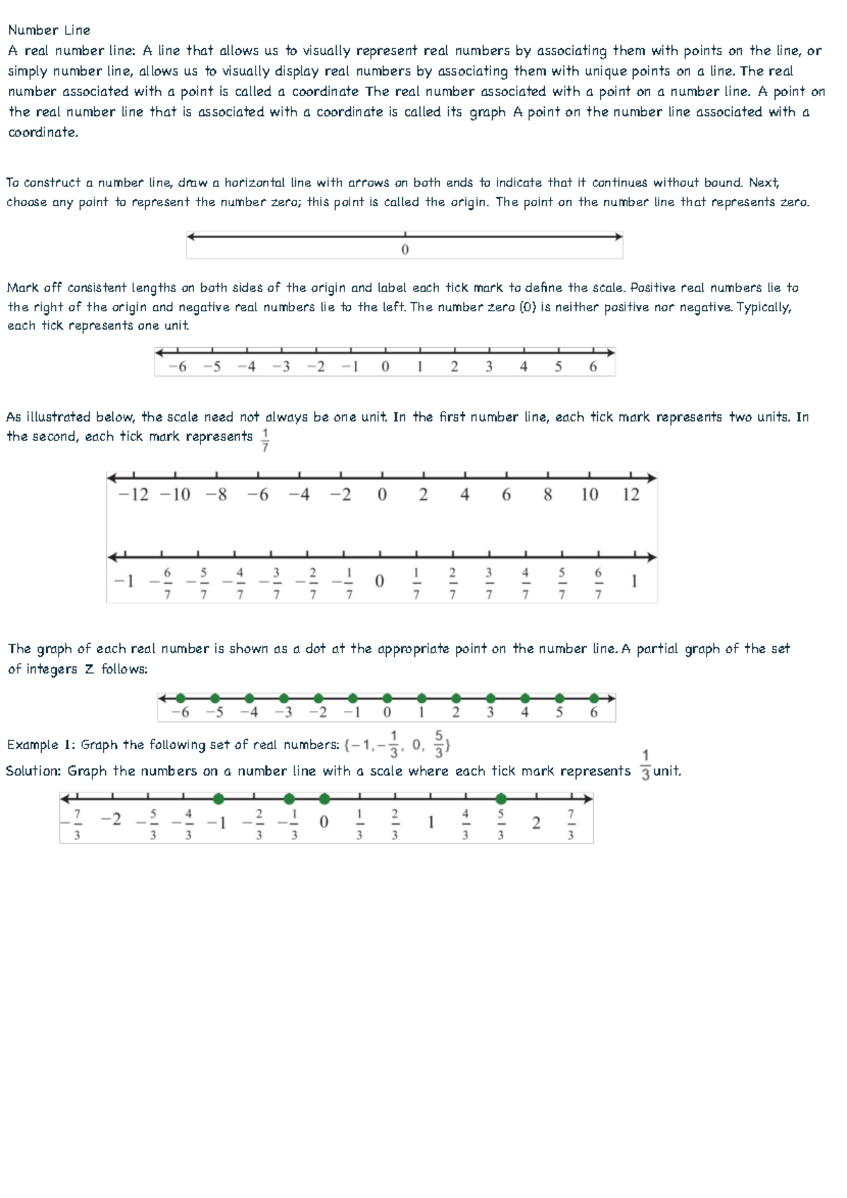 Absolute Value and Distance - Number Line A real number line: A line ...