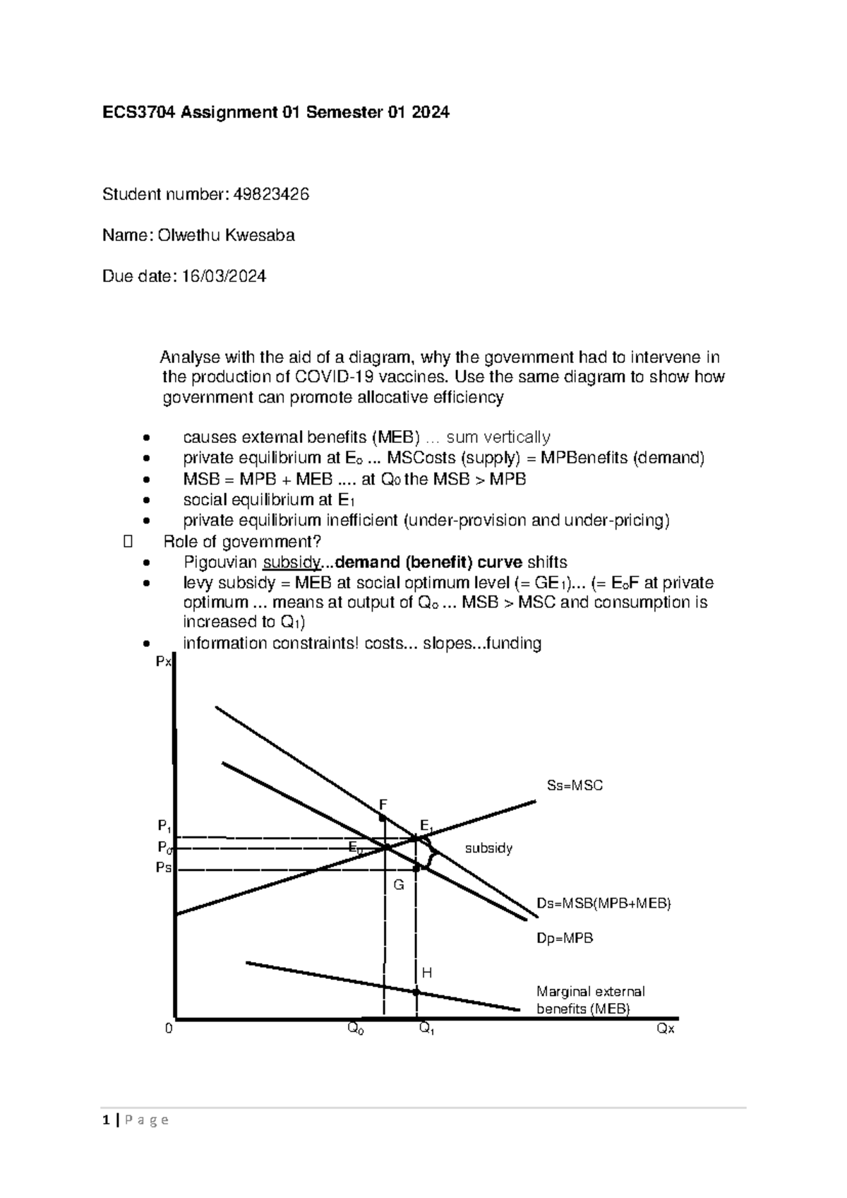 ECS3704 ASS1 2024 Kwesie - ECS3704 Assignment 01 Semester 01 2024 Student number: 49823426 Name ...
