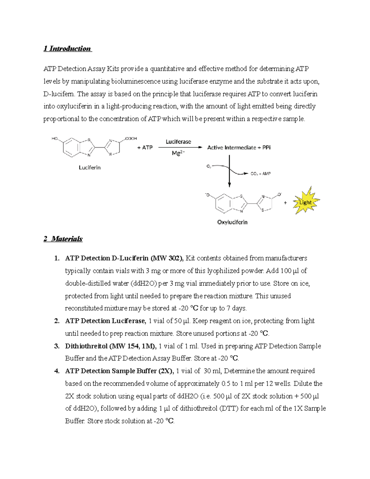 ATP Assay - self made notes - 1 Introduction ATP Detection Assay Kits ...