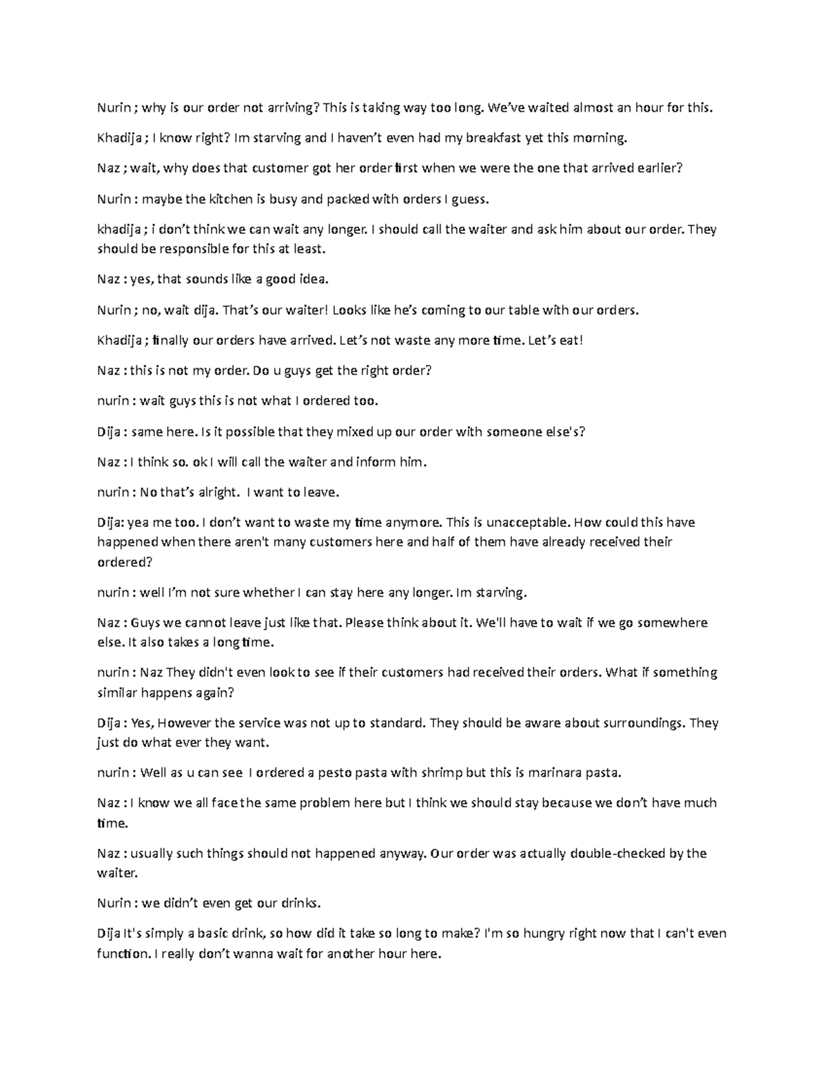 ELC script - this is just a practice material for our speaking test for ...