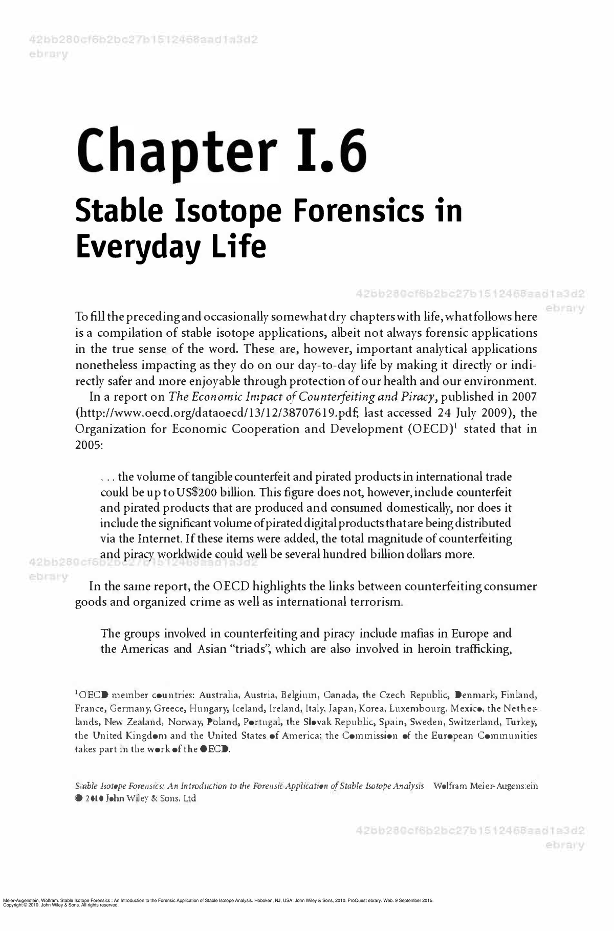 W8c - Article - • Stable Isotope Forensics in Everyday Life To fill the ...