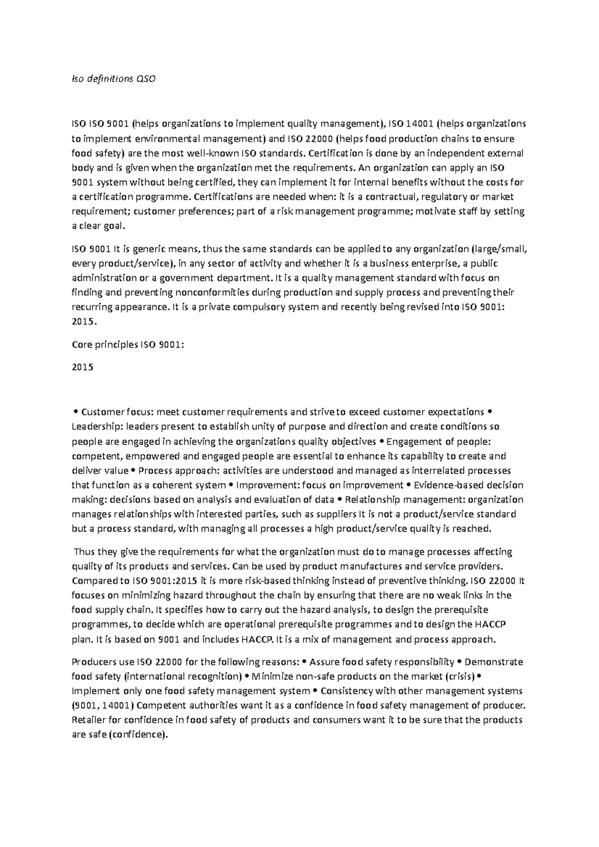 Qso ISO explanation - ISO - Iso definitions QSO ISO ISO 9001 (helps ...