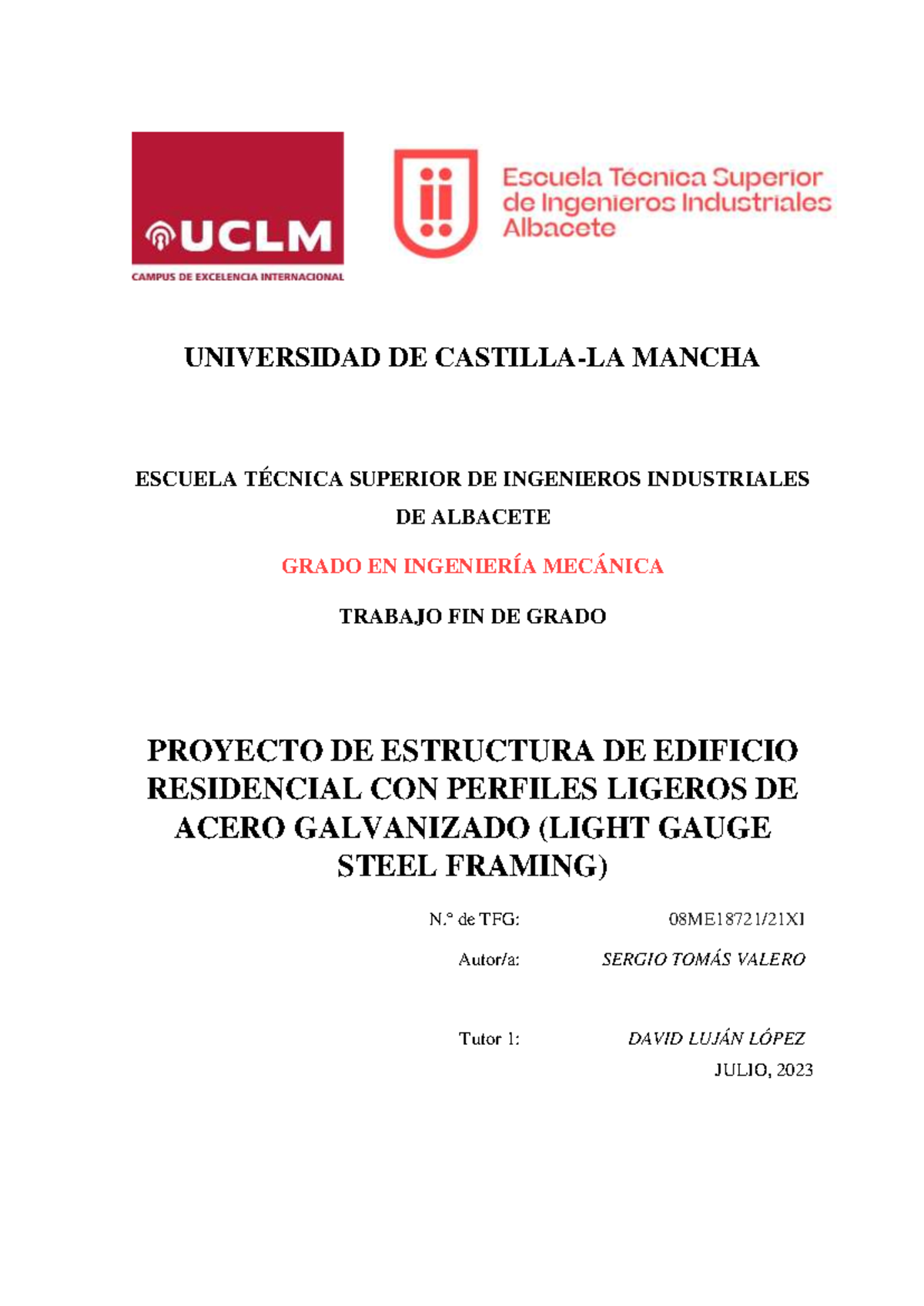 TFG sobre estructuras - UNIVERSIDAD DE CASTILLA-LA MANCHA ESCUELA ...