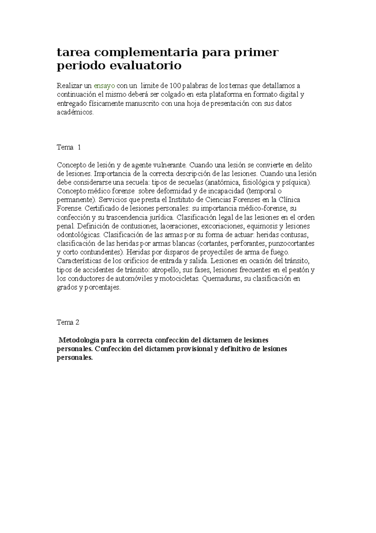 Tarea complementaria para primer periodo evaluator - tarea complementaria para primer periodo ...