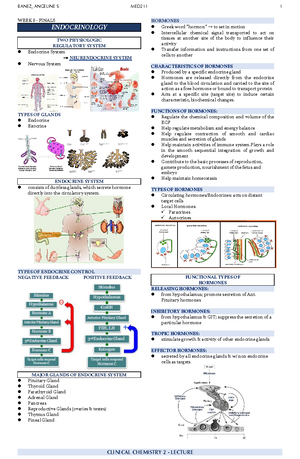 Clinical Chem 2 MTAP Reviewer - 1 ENDOCRINOLOGY CLINICAL CHEMISTRY 2 ...