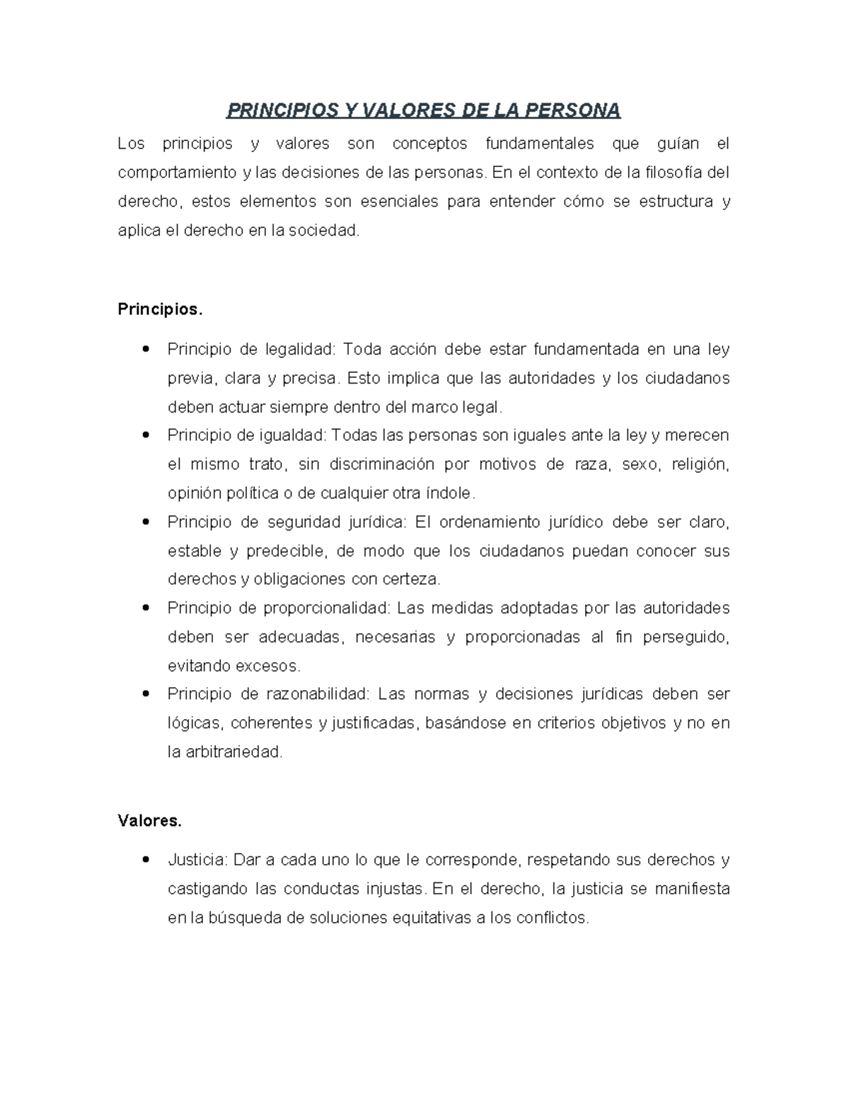 Principios Y Valores DE LA Persona - PRINCIPIOS Y VALORES DE LA PERSONA ...