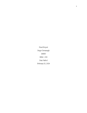 HIM 200 Milestone One Template - Milestone One Paige Cavanaugh SNHU ...