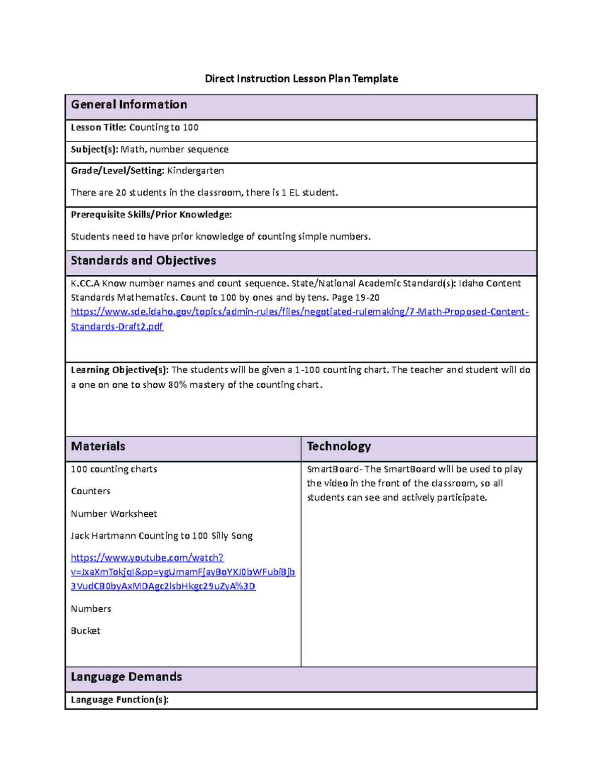 Task 2 D091 - Task 2 Assessment - Direct Instruction Lesson Plan Template General Information ...
