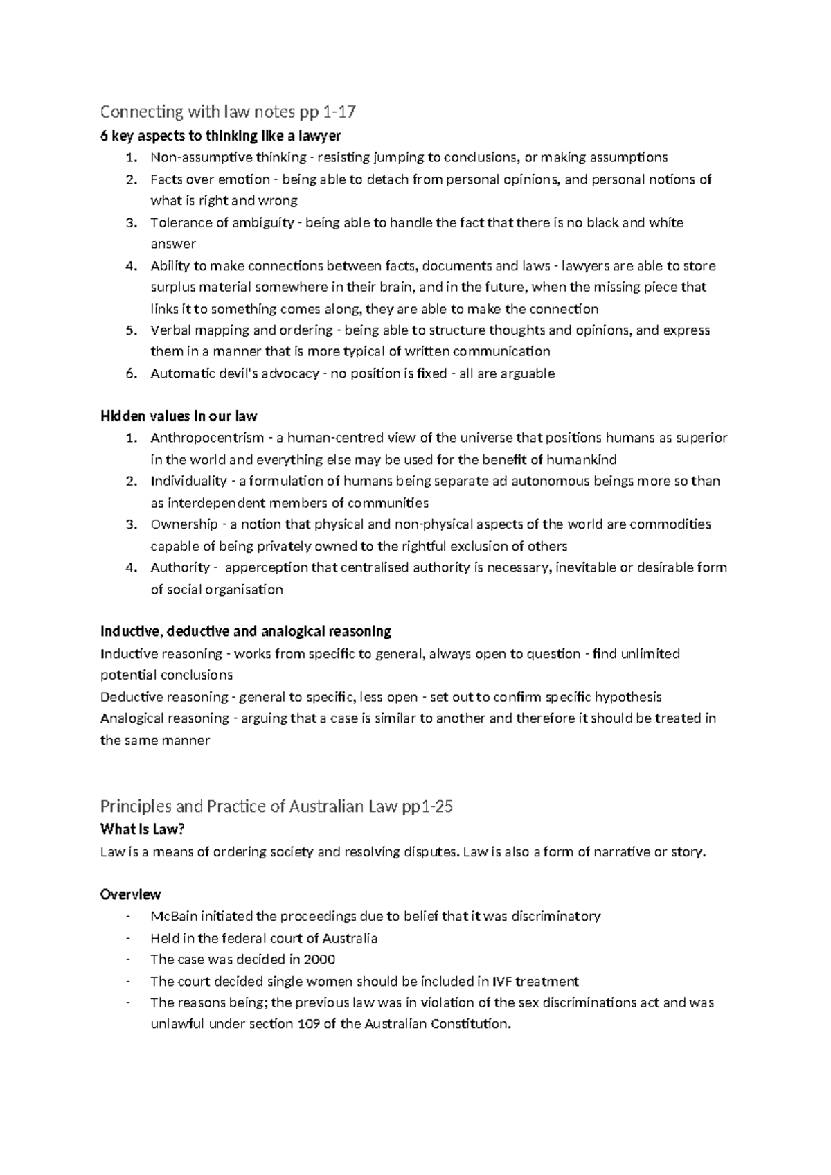 Module 1 - introduction to foundations of law - Connecting with law ...
