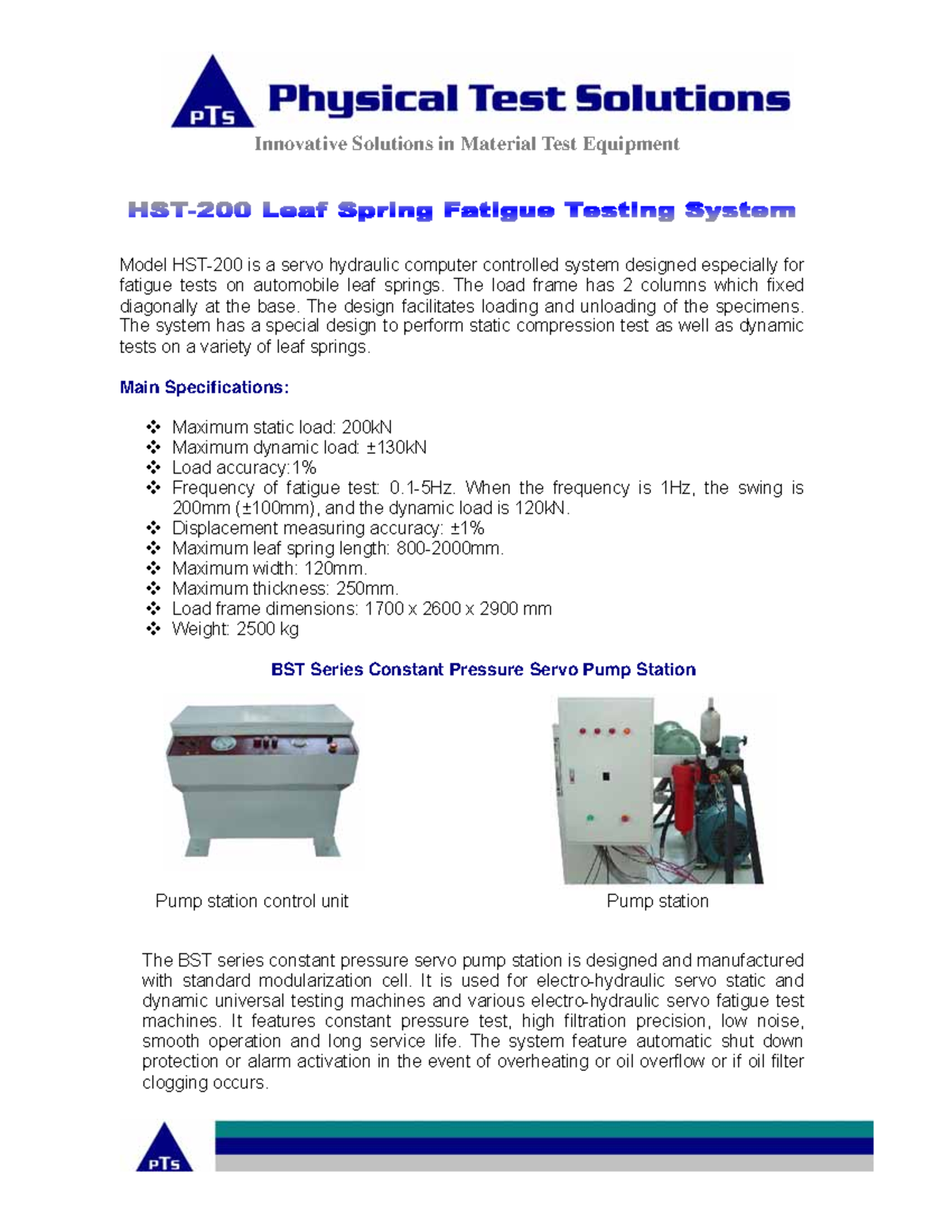 2012 0418-dbd53 PTS HST-200 Leaf Spring Fatigue Tester - Model HST-200 ...