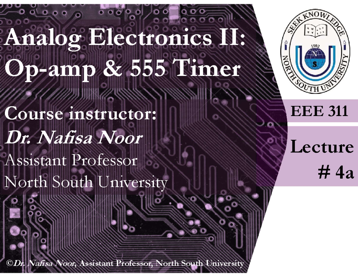EEE311 - Lecture 4 - ©Dr. Nafisa Noor, Assistant Professor, North South ...