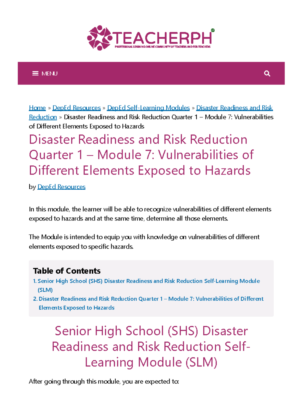 Www - lecture notes - Home » DepEd Resources » DepEd Self‐Learning ...