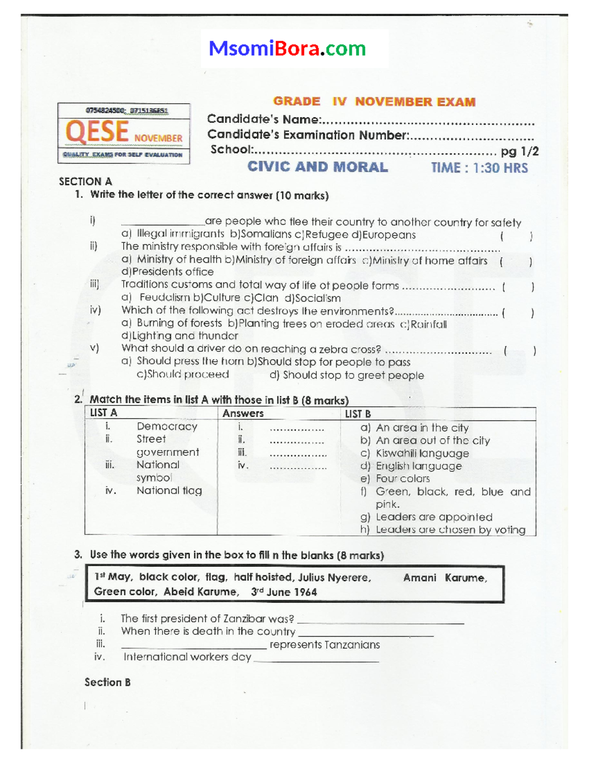 CME 4 November - CME 4 - Computer studies - MsomiBora - Studocu