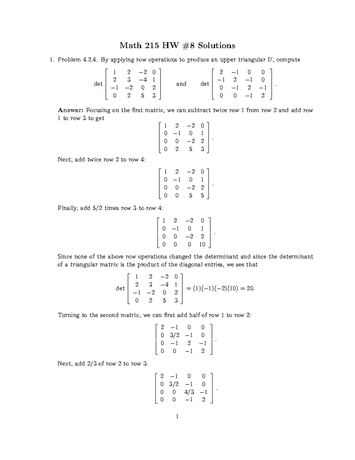 Qcm-with-solutions - Math 215 HW #8 Solutions Problem 4.2. By applying ...