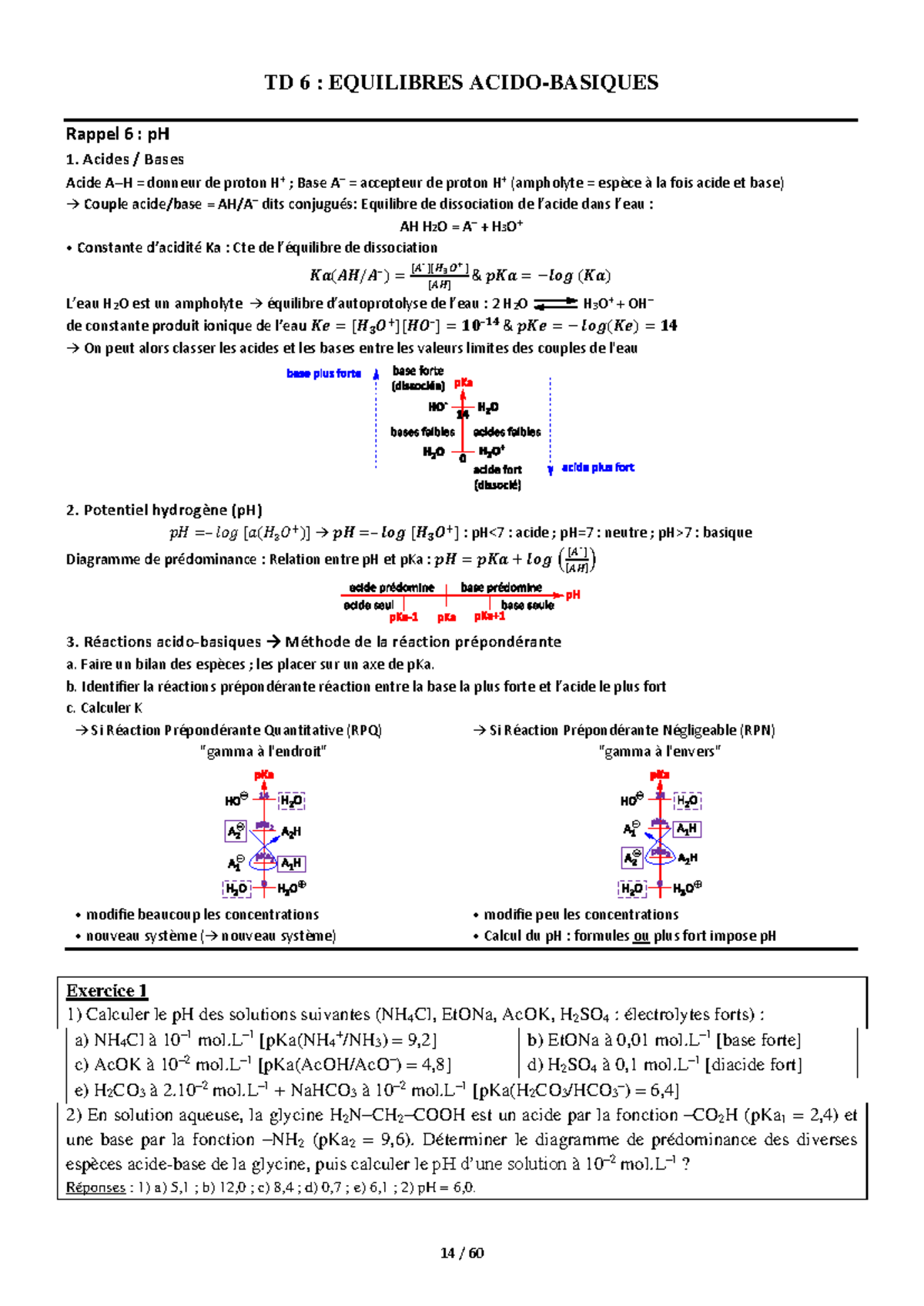 L1S2 corrigé RSC TD6 - Corrigé rsc - TD 6 : EQUILIBRES ACIDO-BASIQUES ...