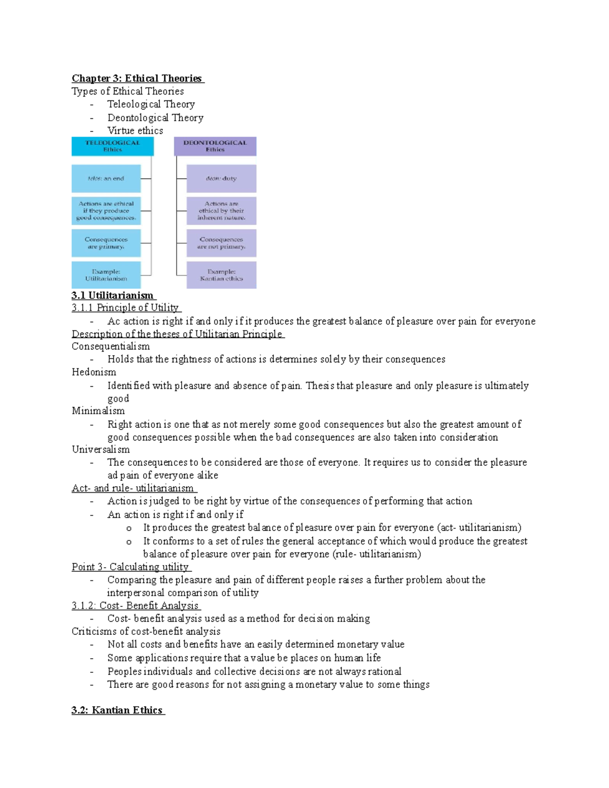 GMS Chapter 3-14 - Chapter 3: Ethical Theories Types of Ethical ...