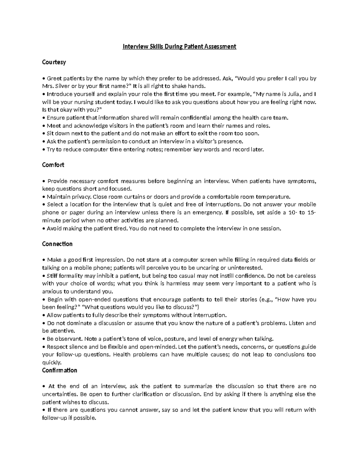 Interview Skills During Patient Assessment - Interview Skills During ...