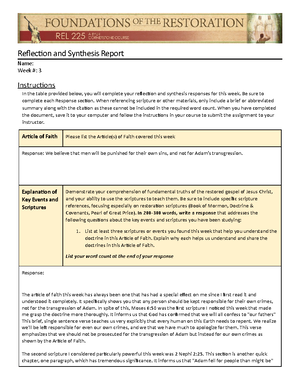 REL225C W05 Reflection And Synthesis - Reflection and Synthesis Report ...