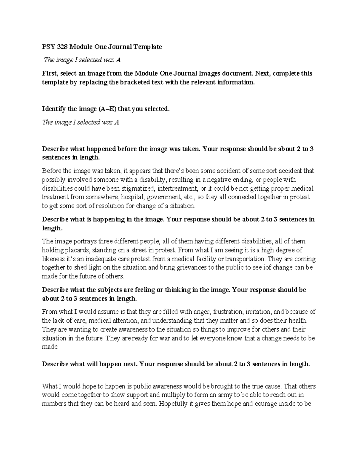 PSY 328 Module 1 Journal - PSY 328 Module One Journal Template The ...