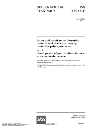 Iso 12944-6 2017 - Iso 12944-6 2017 - © ISO 2017 Paints and varnishes ...