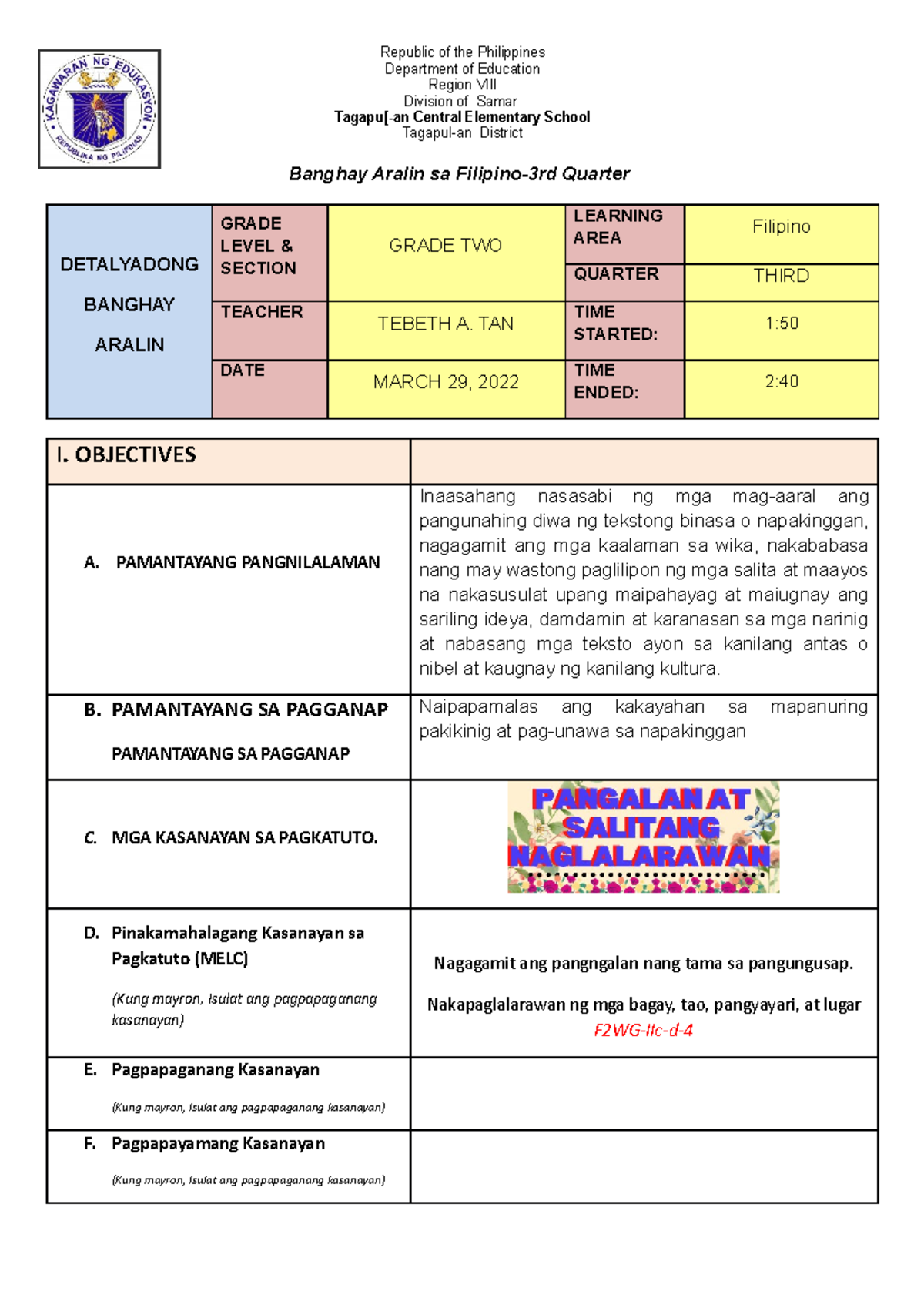 Lesson Exemplar.Gr2 - For G2 - Republic of the Philippines Department ...