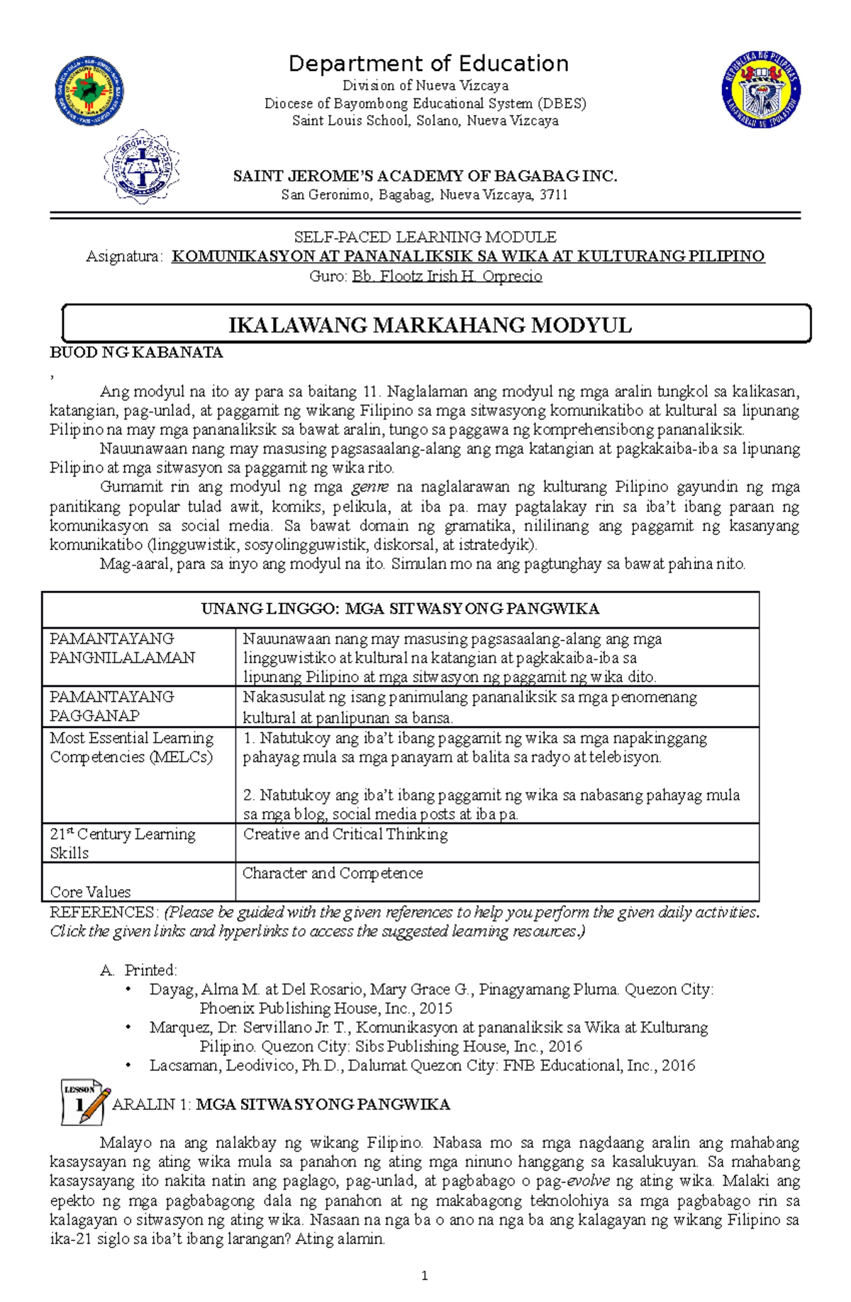 KOM-PAN 2ND Quarter - fil - Department of Education Division of Nueva ...