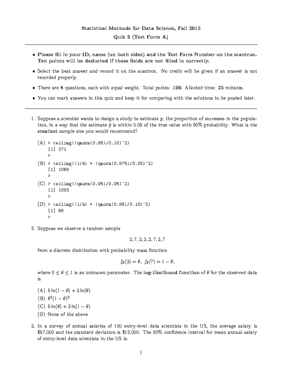 Quiz 3a - material - Statistical Methods for Data Science, Fall 2015 ...