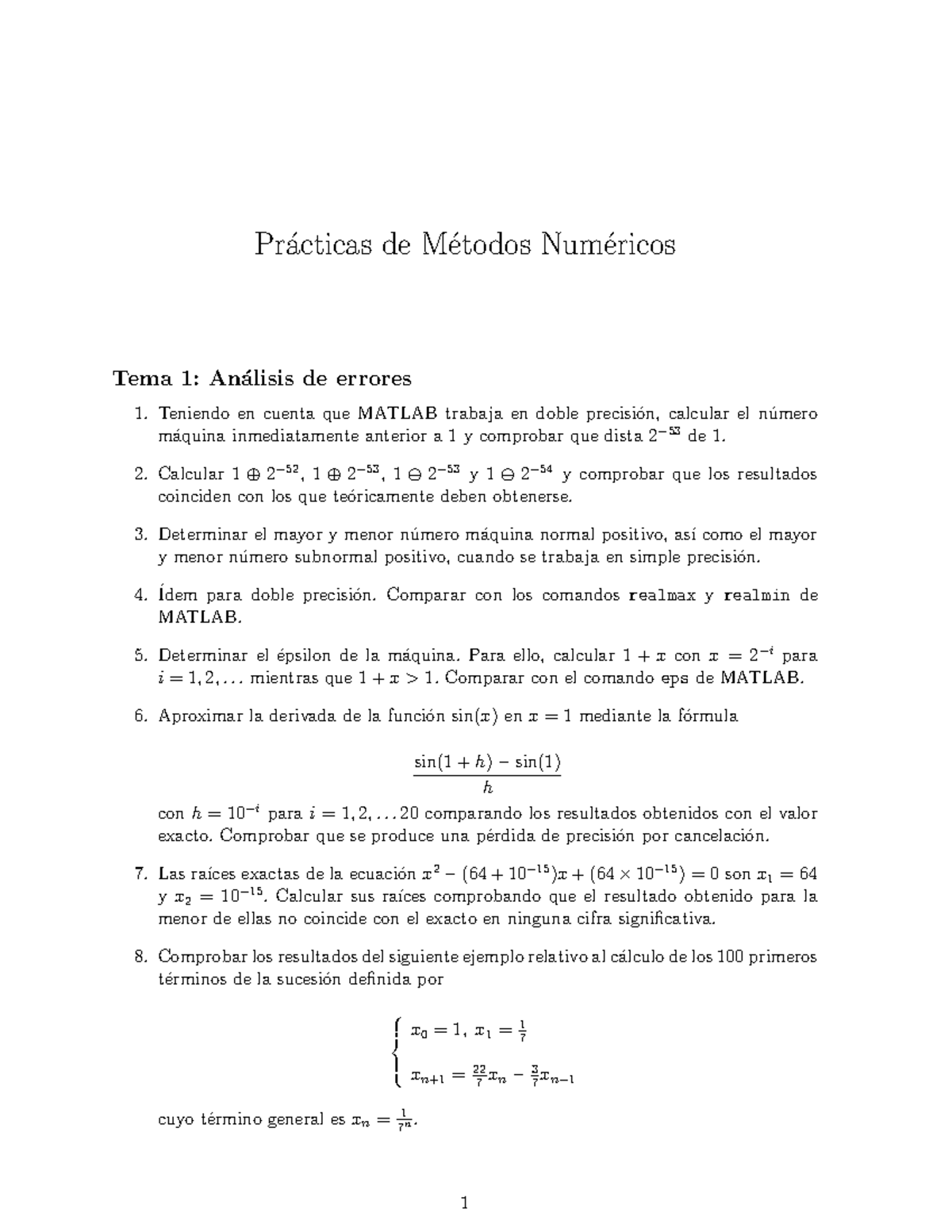 Practicas TEMA 1 - Practica tema con solucion de teoria de errores ...