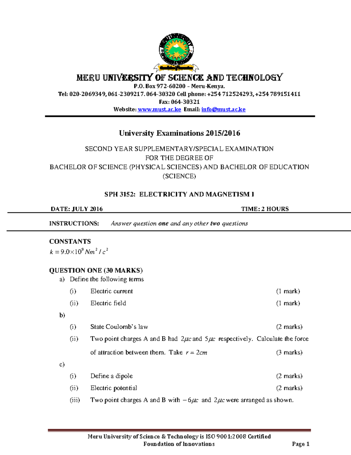 SPH-3152- Electricity-AND- Magnetism-I.docx - Meru University of ...