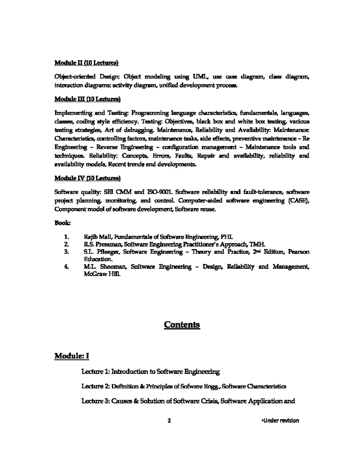 Mca software engineeering - computer Applications - Studocu