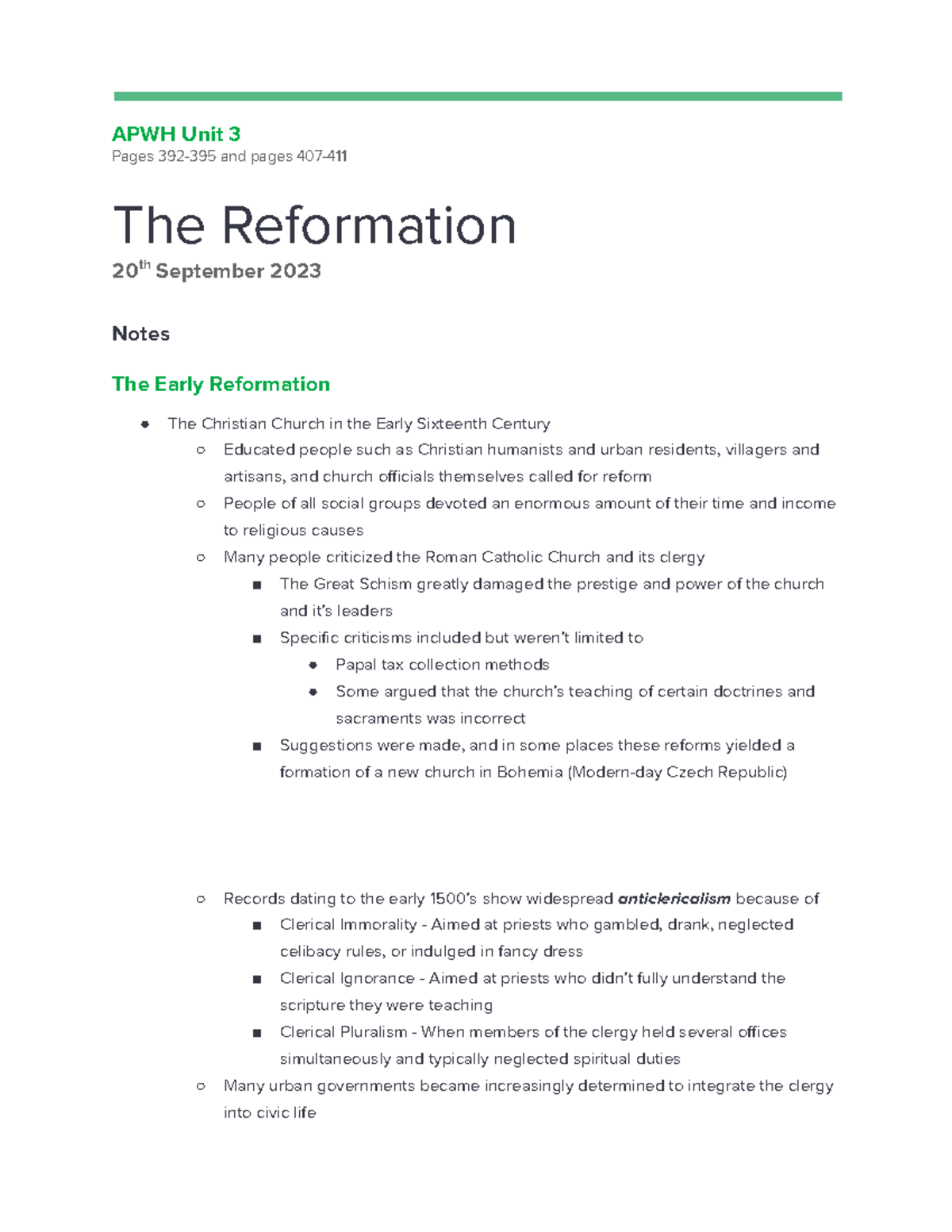 APWH U3 Notes - APWH Unit 3 Pages 392-395 and pages 407- The ...