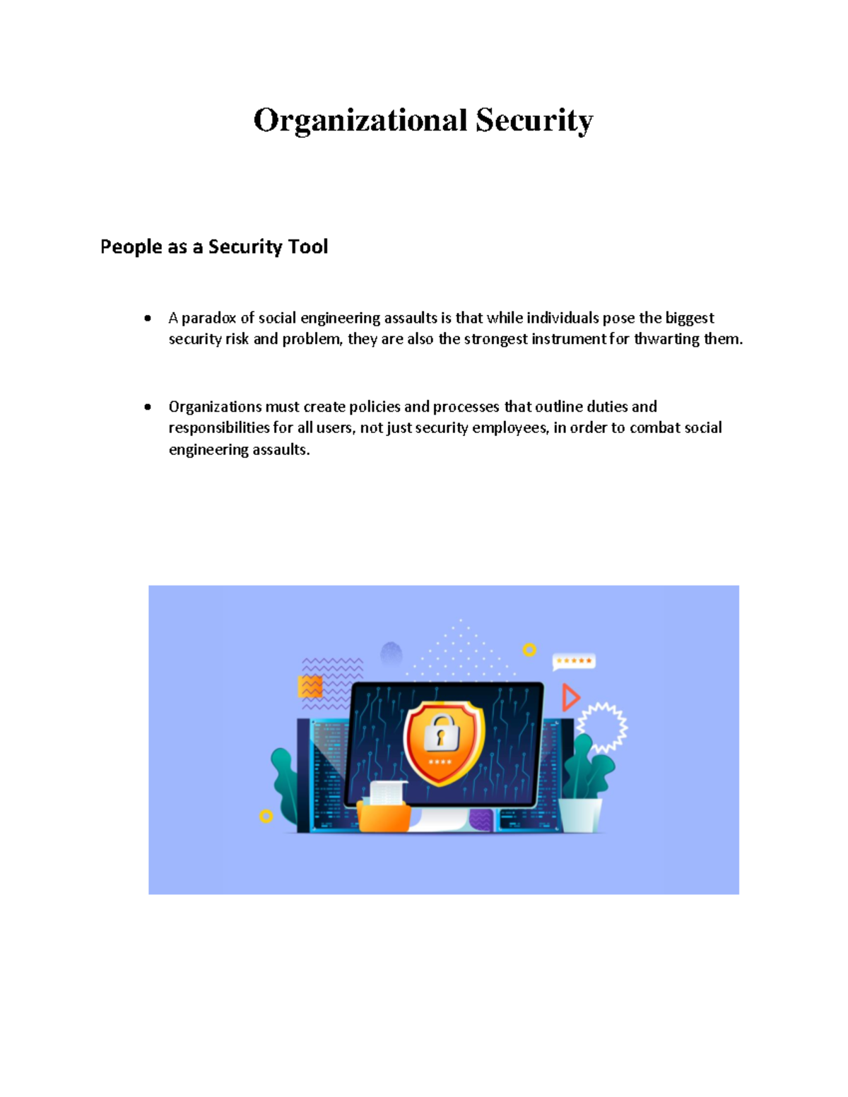 Organizational Security - part3 - Organizational Security People as a Security Tool A paradox of ...