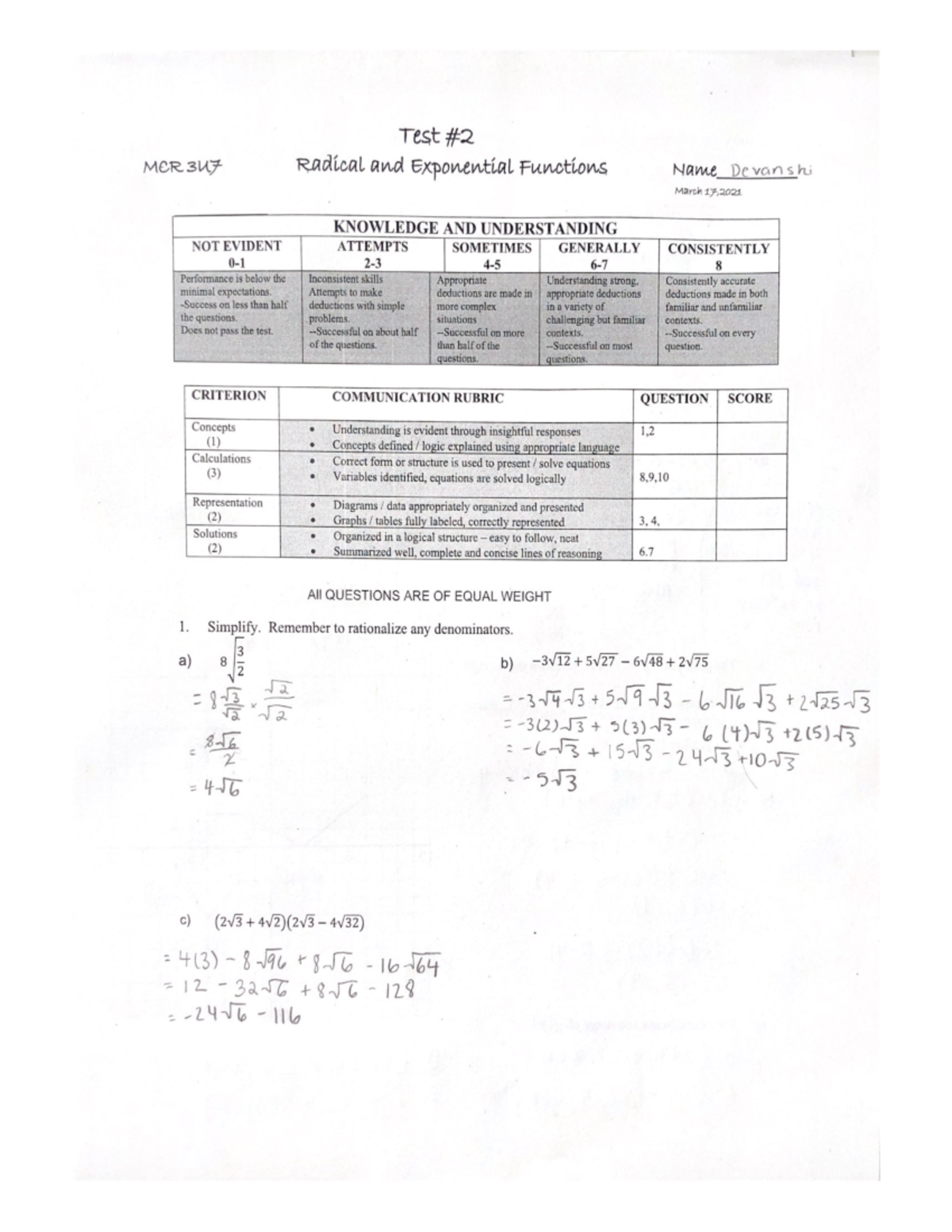 A Practice Test To Prepare For Functions MATH1107 Studocu