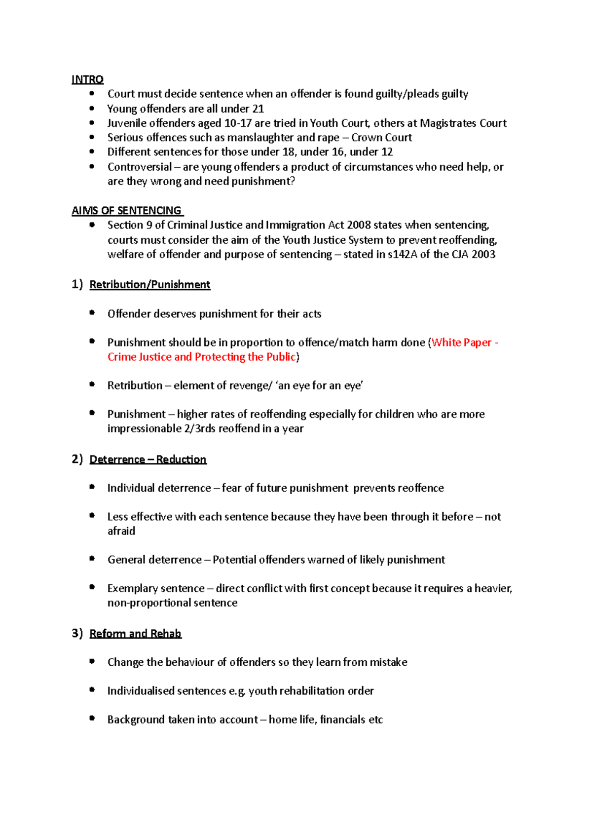 Sentencing - Young Offenders - INTRO Court must decide sentence when an ...