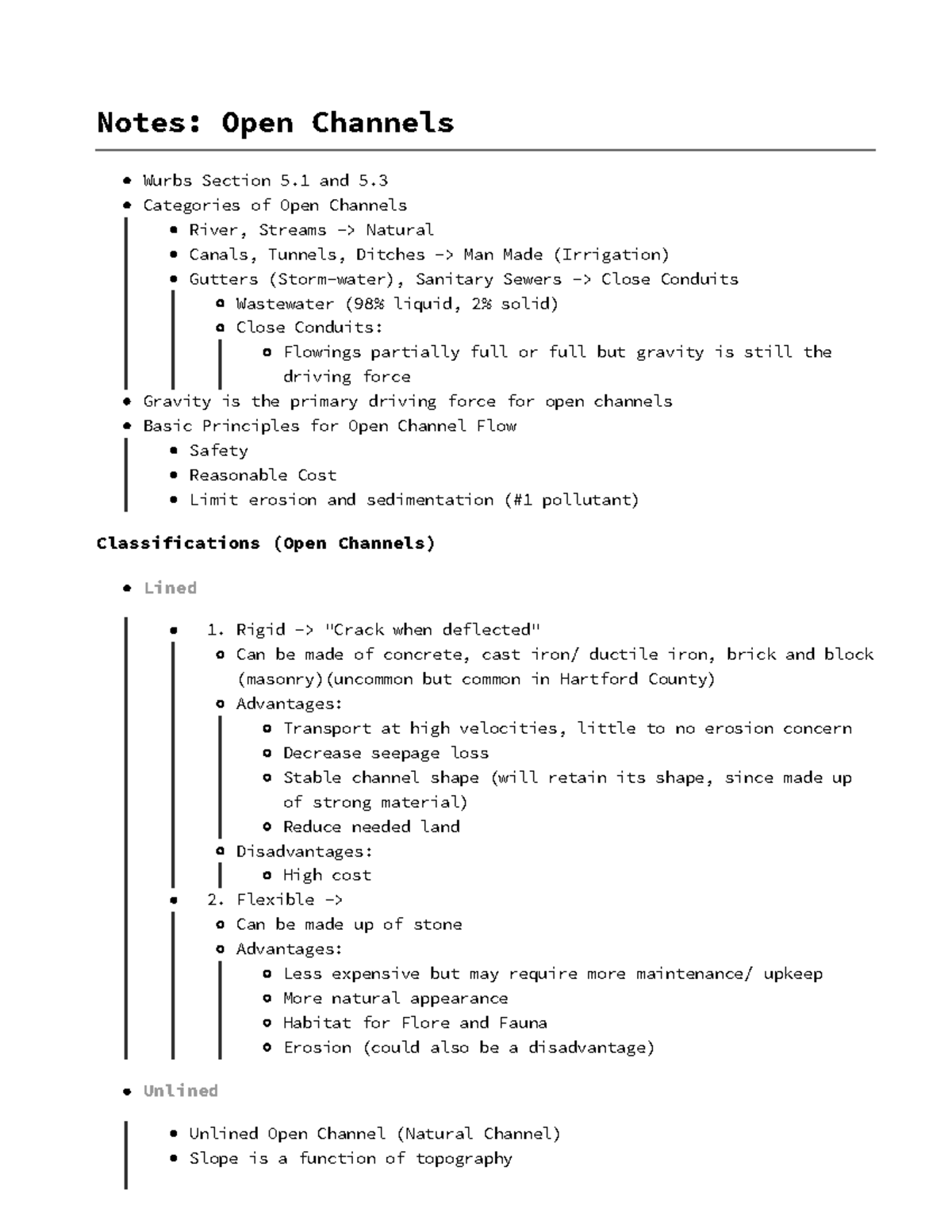 01.24.22 - Lined and Unlined Open Channels, Uniform Flow, and Mannings ...