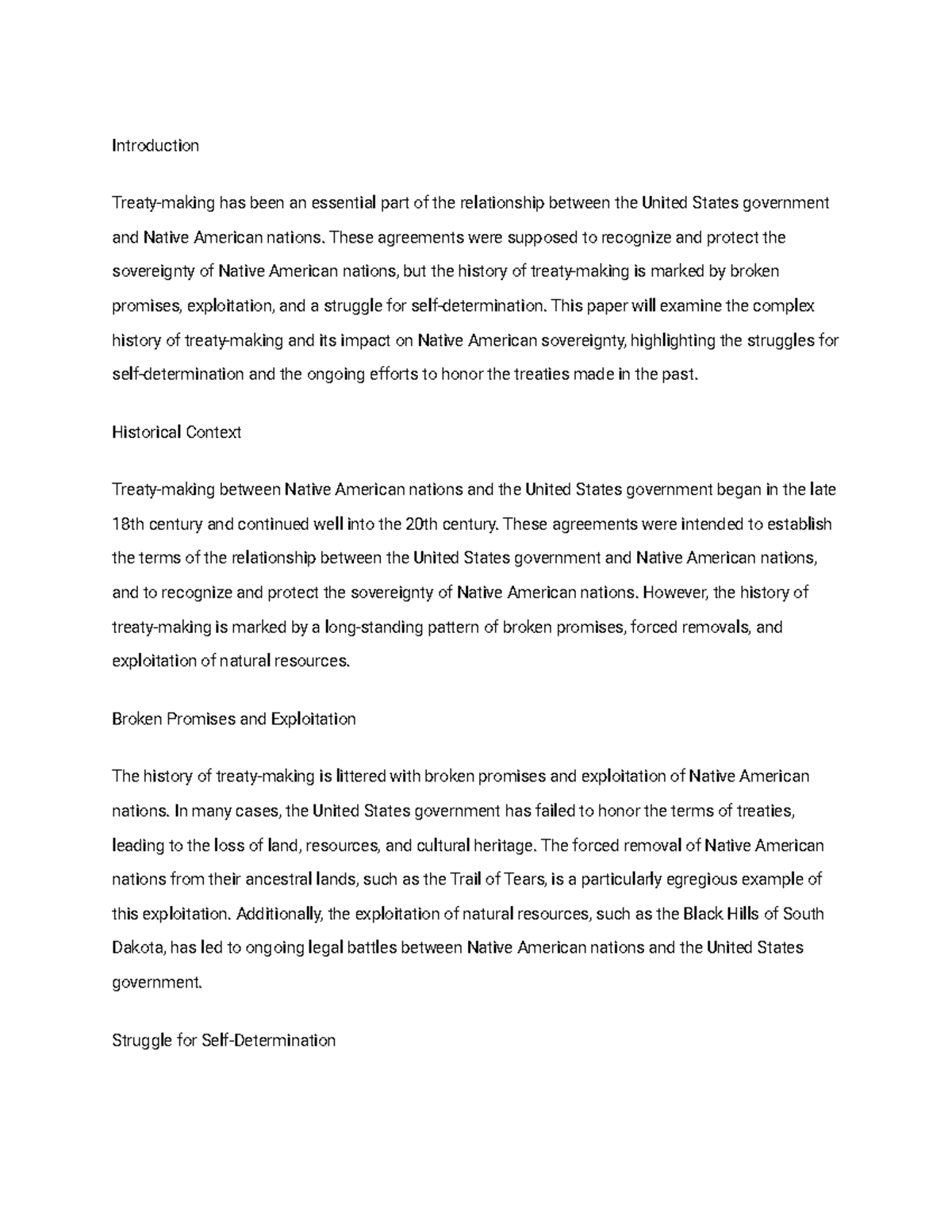 The Impact of Treaty-Making on Native American Sovereignty ...