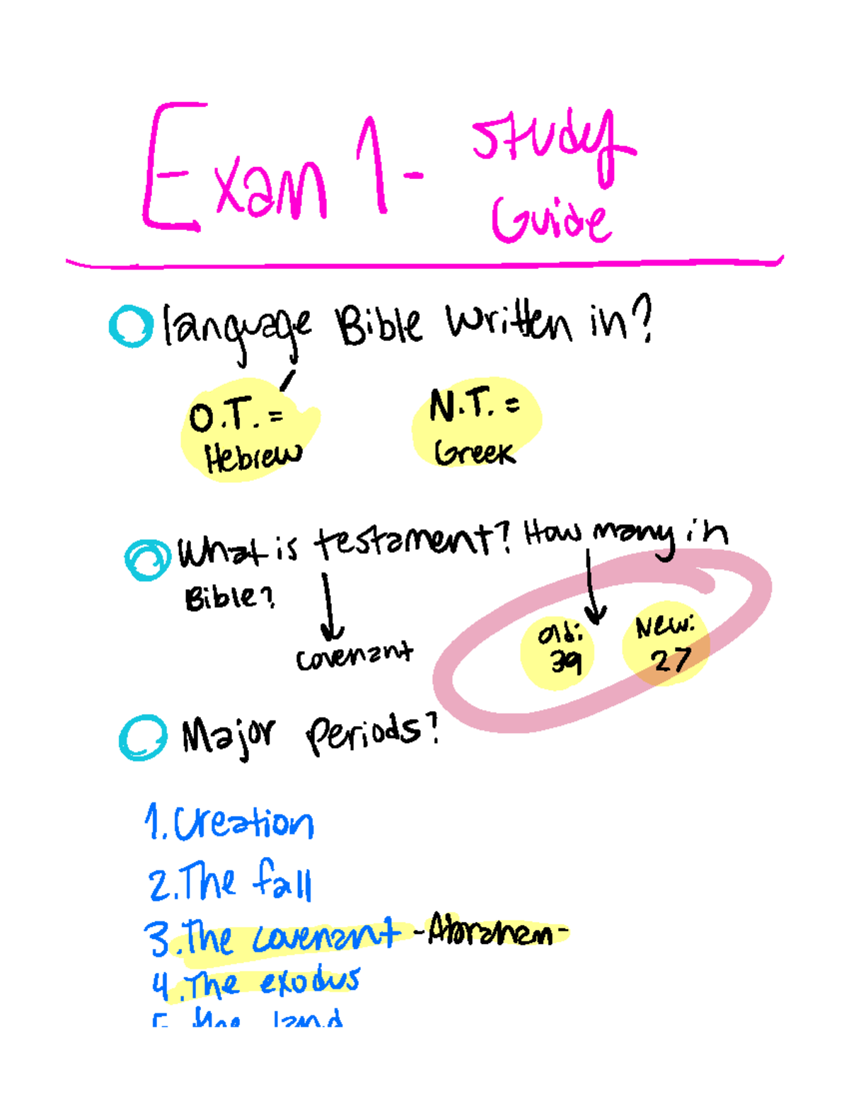 Exam 1 Study Guide - Exam 1 study stride language Bible written in O I ...