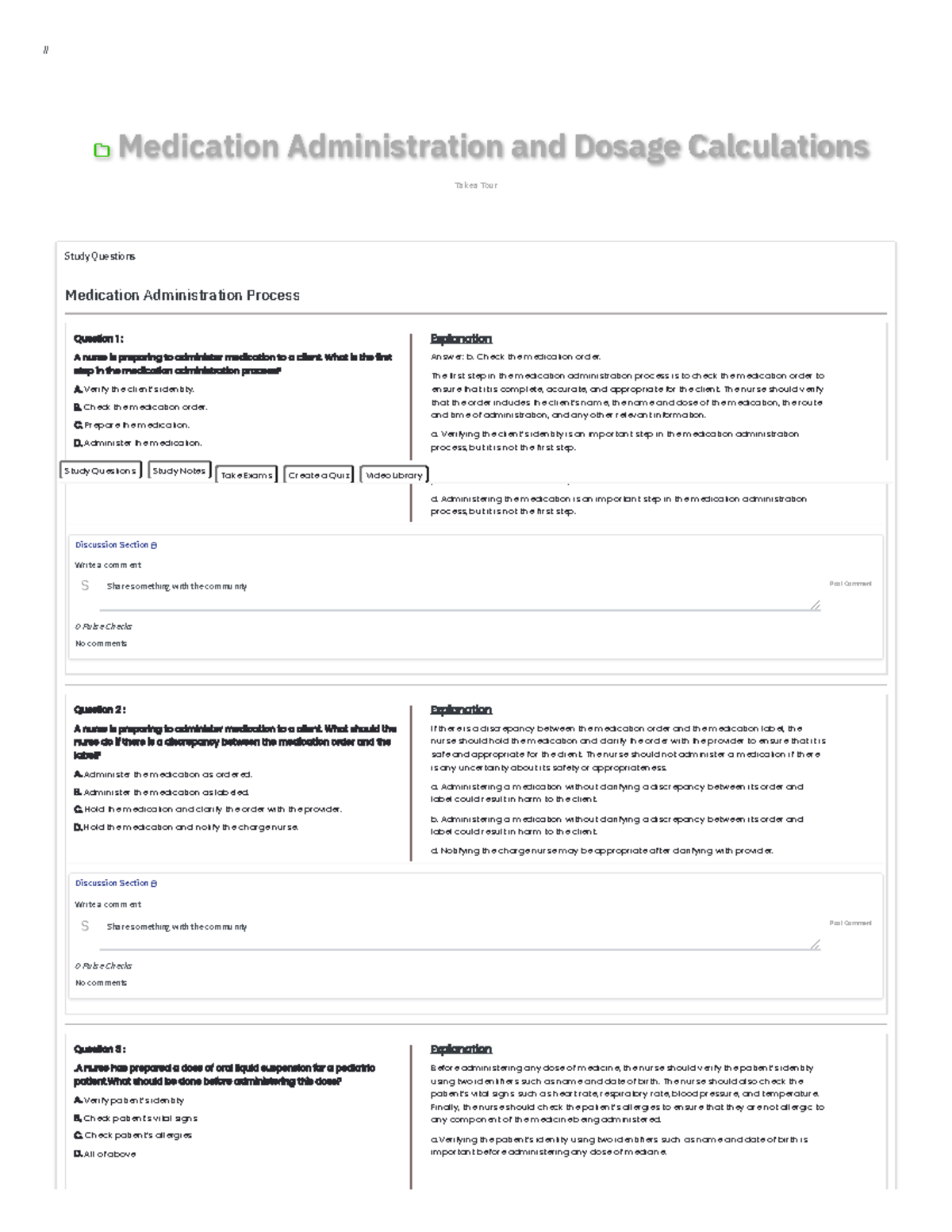 Medication Administration and Dosage Calculations Questions ...