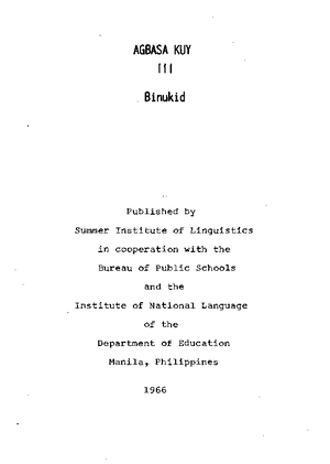 Bkd Binukid Picture - BS Elementary Education - Studocu