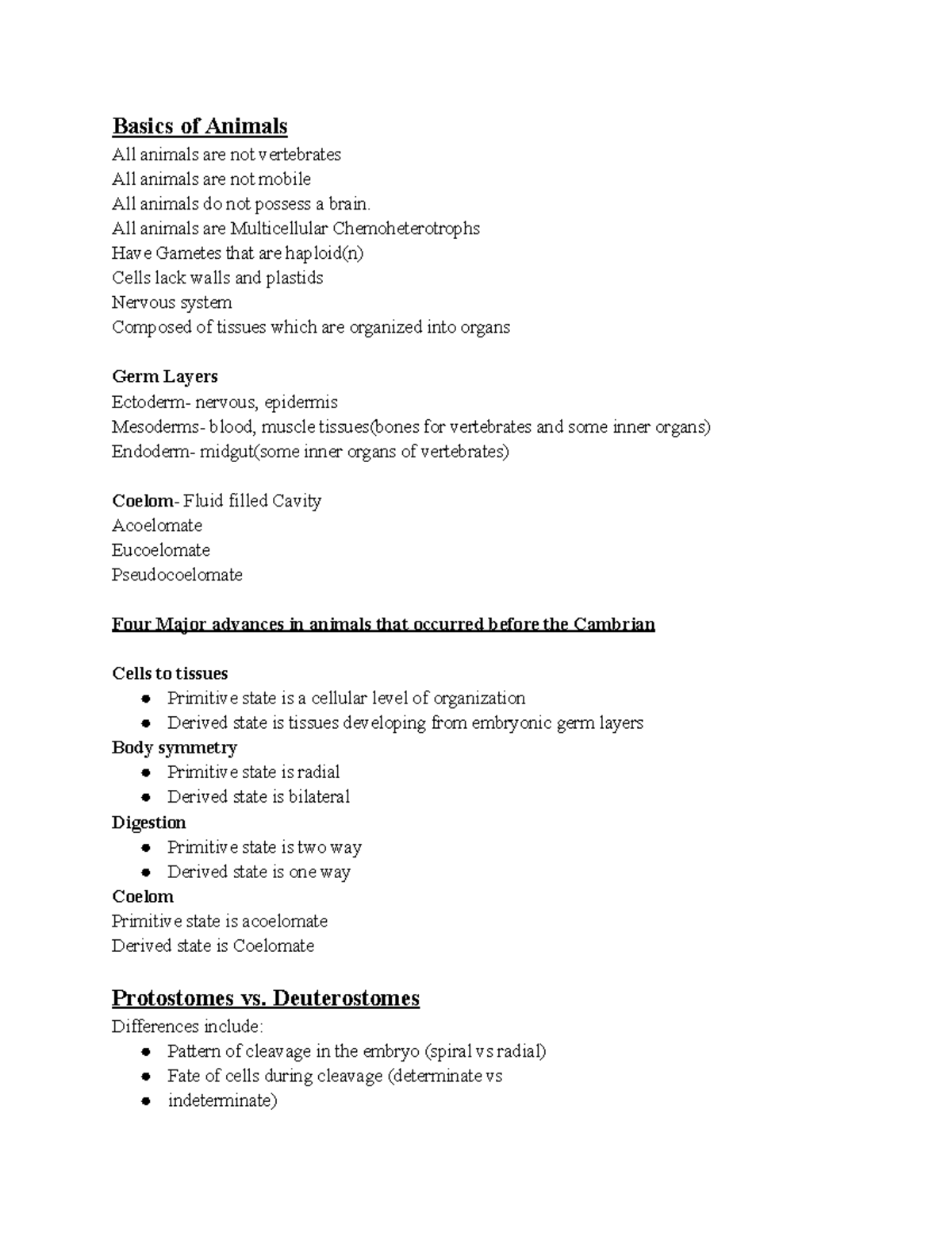 Basics of Animal anatomy - Basics of Animals All animals are not ...