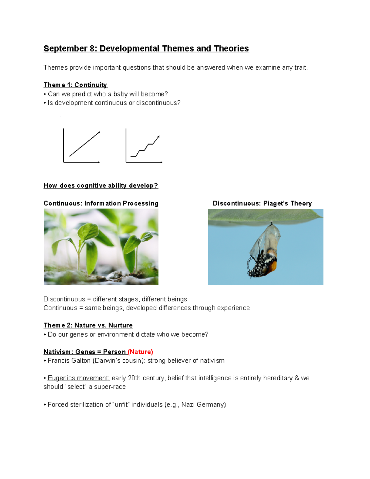 1 Themes and Development Notes - September 8: Developmental Themes and ...