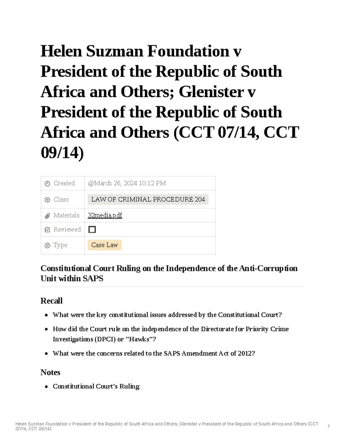 Helen Suzman Foundation v President of the Republic of South Africa and ...
