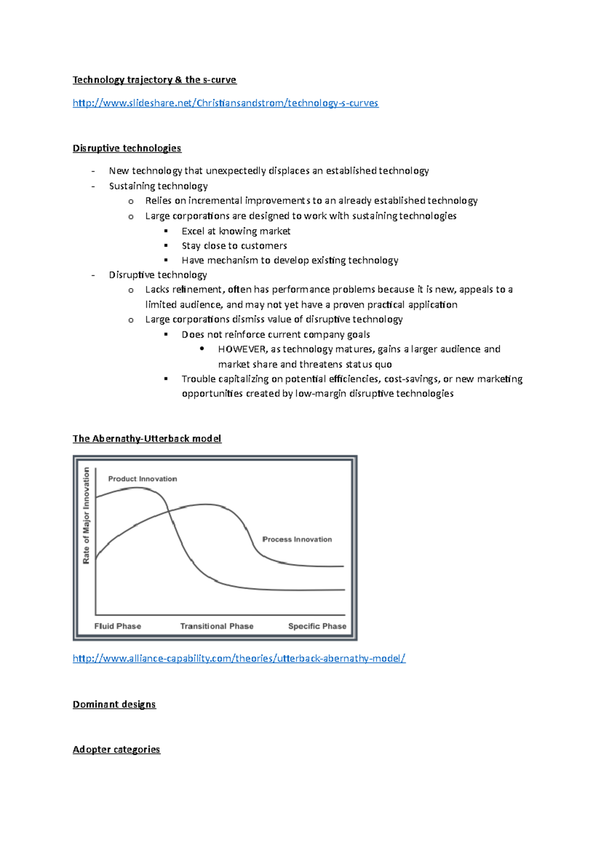 Discussion - Technology trajectory & the s-curve - Studocu