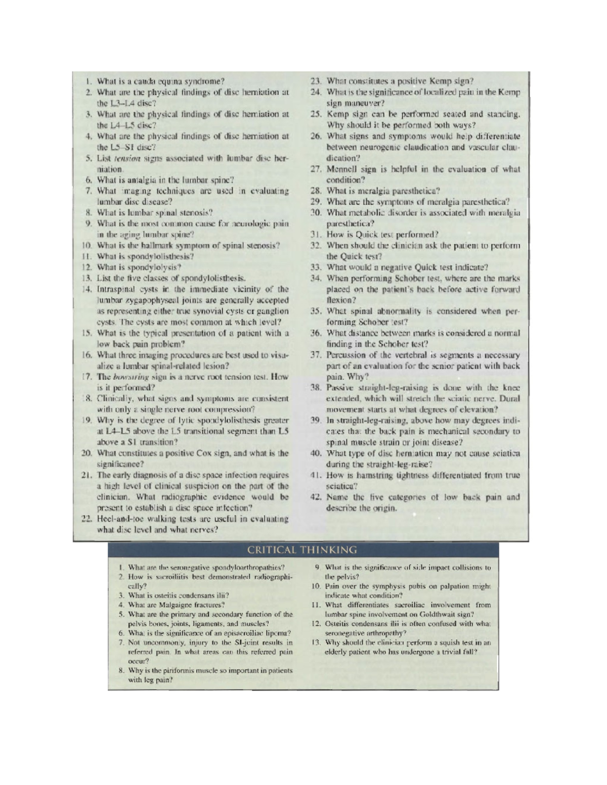 Ch9 10 Evans Questions and Answers - 1. What is a cauda equina syndrome ...
